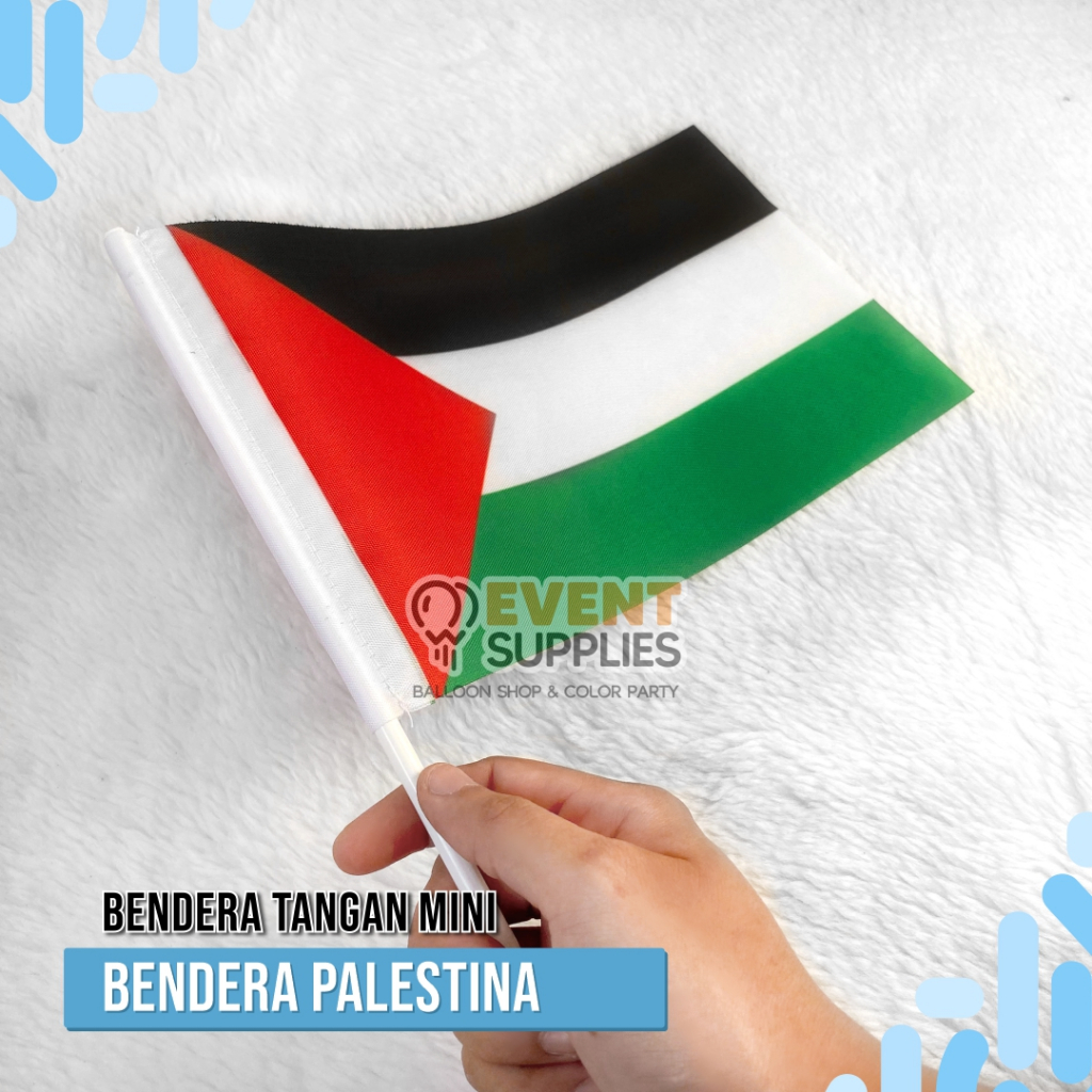 Palestine Fabric Hand Flag With Palestine Stick Parade Stalk 22x15cm ...