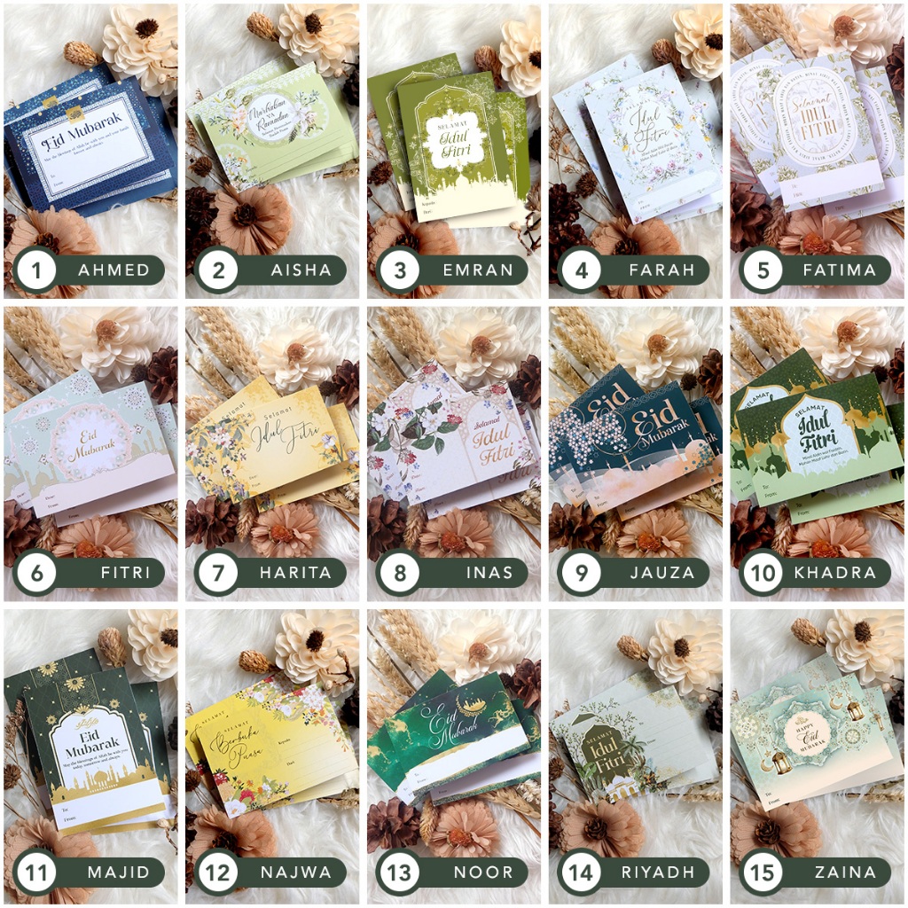 18pcs Eid Mubarak Ramadhan Cards / Eid Hampers Cards / Eid Al-Fitr ...