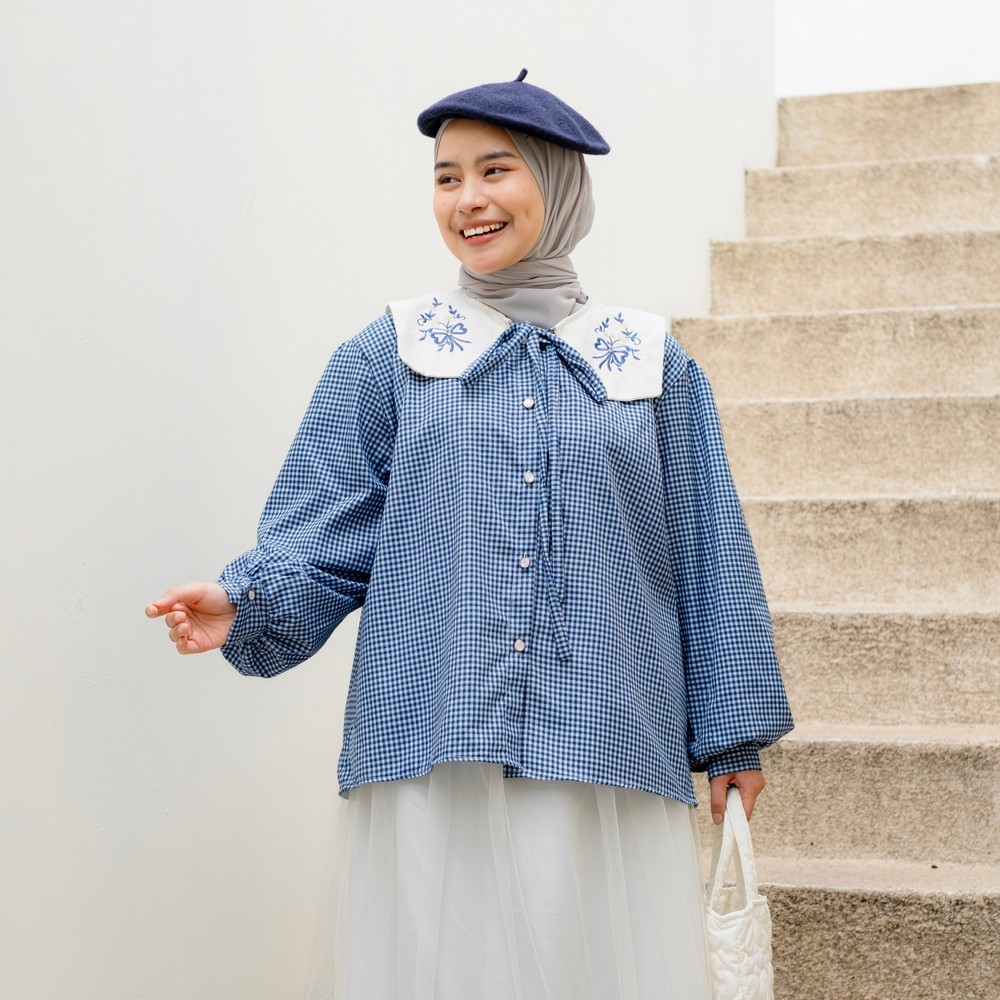 KEMEJA Mybamus Sheri Collar Shirt - Muslim Work Shirt - Embroidered ...