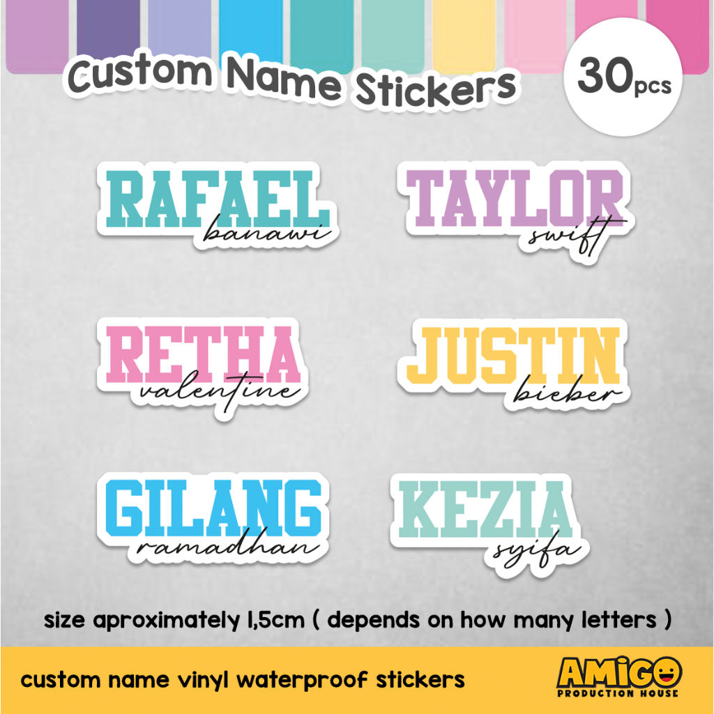 Atk Stationery Sticker Aesthetic Name Label Custom Name Sticker ...