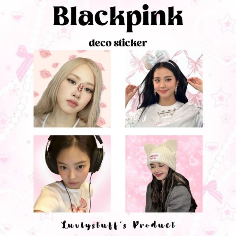 [88pcs] Blackpink KOREAN MAIL DECO || Pink GLOSSY STICKER FREEBIES ...