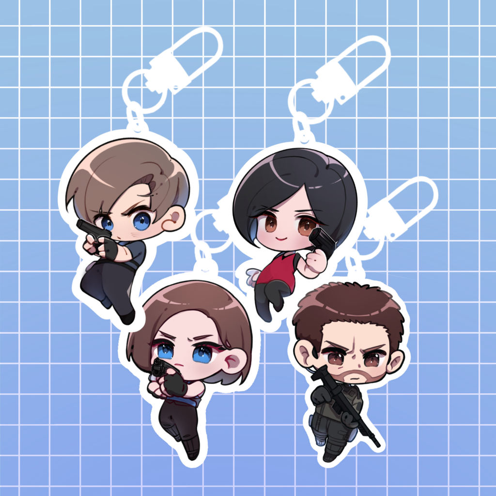 Resident Evil Acrylic Keychain Leon Kennedy Ada Wong Jill Valentine ...