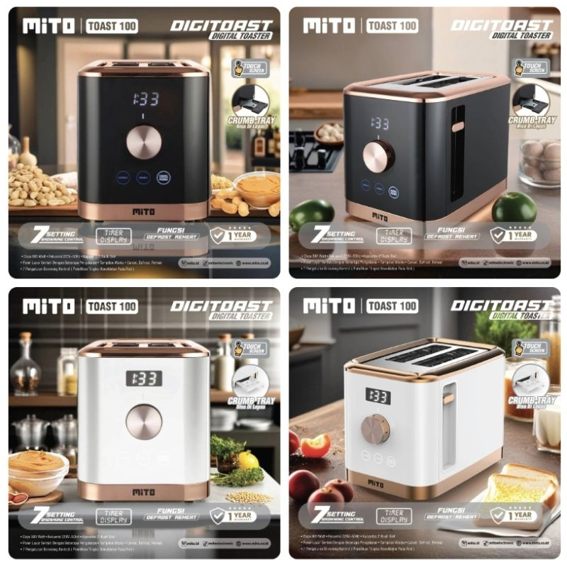 Mito Digital Toaster Toaster Toaster Touchscreen Timer Display 7 ...