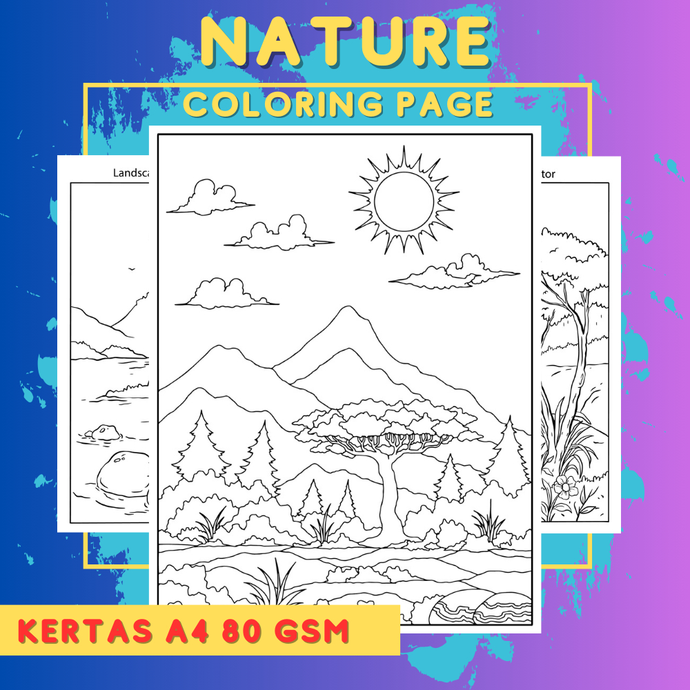 Diy Coloring Page / A4 80 Gsm Sketch Coloring Sheet Vertical landscape ...