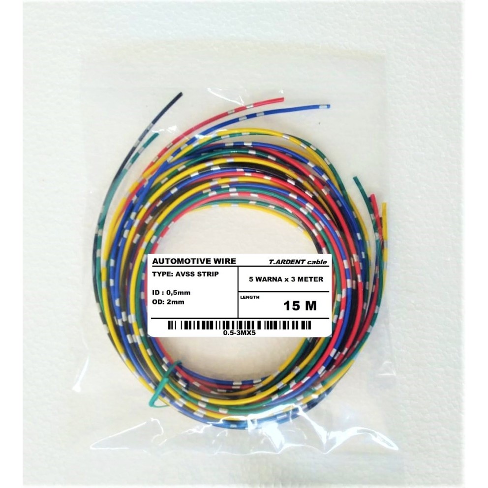 15 METERS Japanese spot cable 0.5mm x 5 colors x 3 m for motorbikes ...