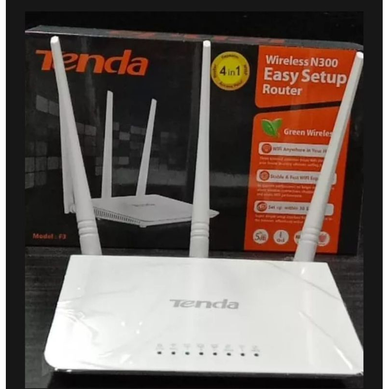 TENDA Tent F3 Wireless N300 Easy Setup Router 3 Antennas | Shopee Malaysia