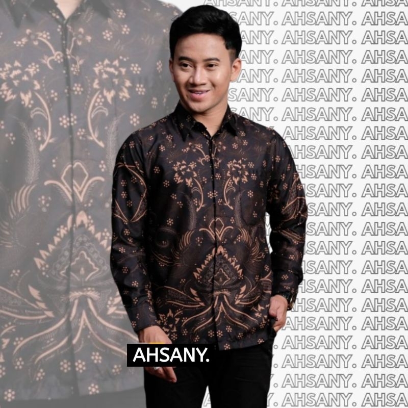 KEMEJA Men's Batik Shirt Long Sleeve Bernekel Blue Smooth Doesn't Fade ...