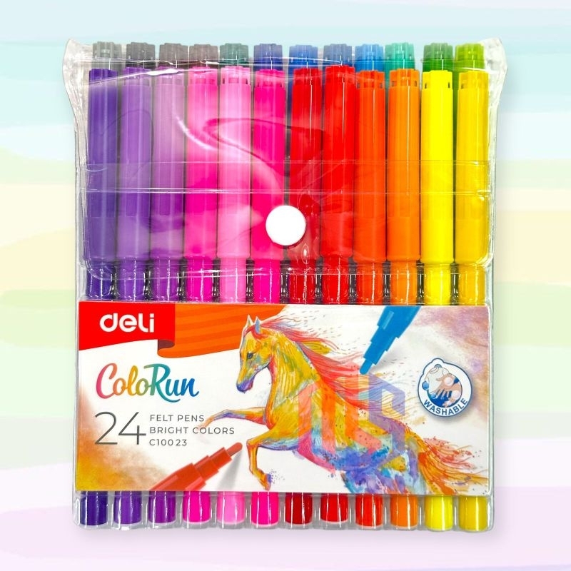 Deli EC10023 24 Color Markers | Shopee Malaysia