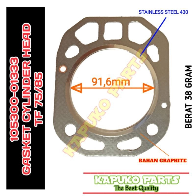 MESIN Tf 85 GRAPHITE HEAD PACKING FOR YANMAR 8.5PK DIESEL ENGINE ...