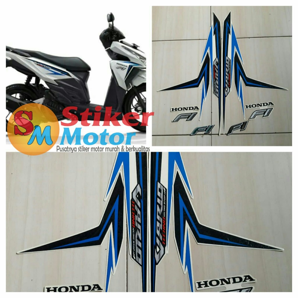 PUTIH Striping STICKER LIS LES Pole BODY MOTOR VARIO TECHNO 125 FI 2016 ...
