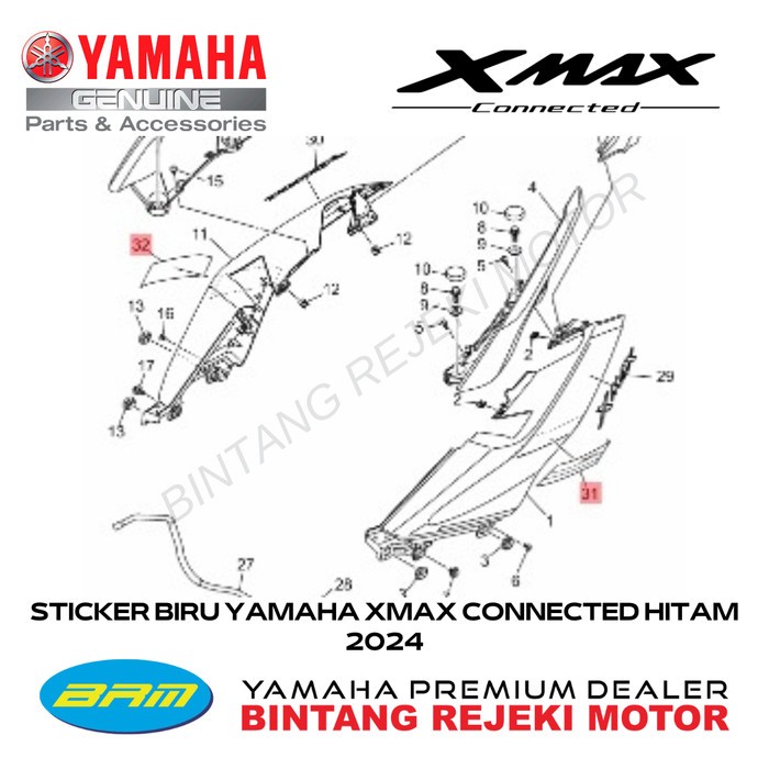 HITAM Blue STICKER YAMAHA XMAX CONNECTED Black 2024 | Shopee Malaysia