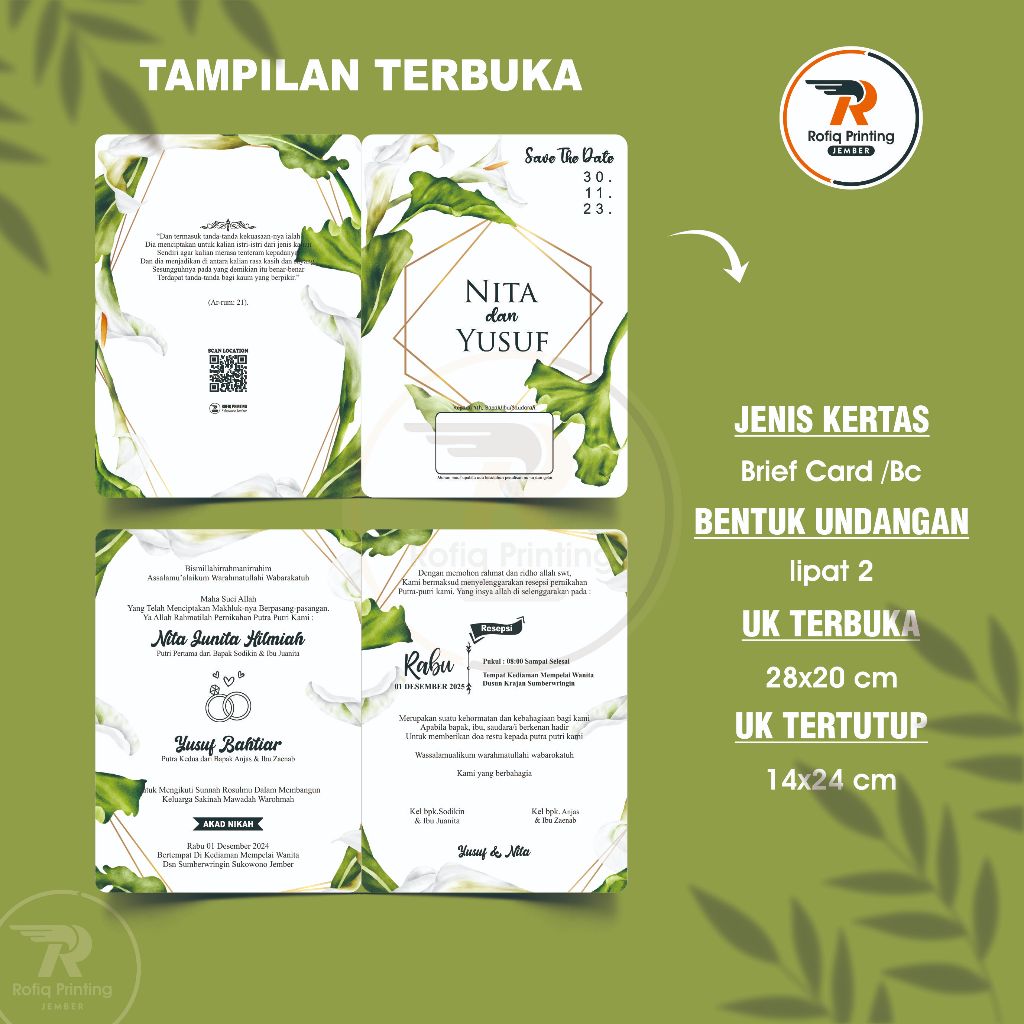 2 Fold Wedding Invitation | Contemporary Design | Invitation card ...