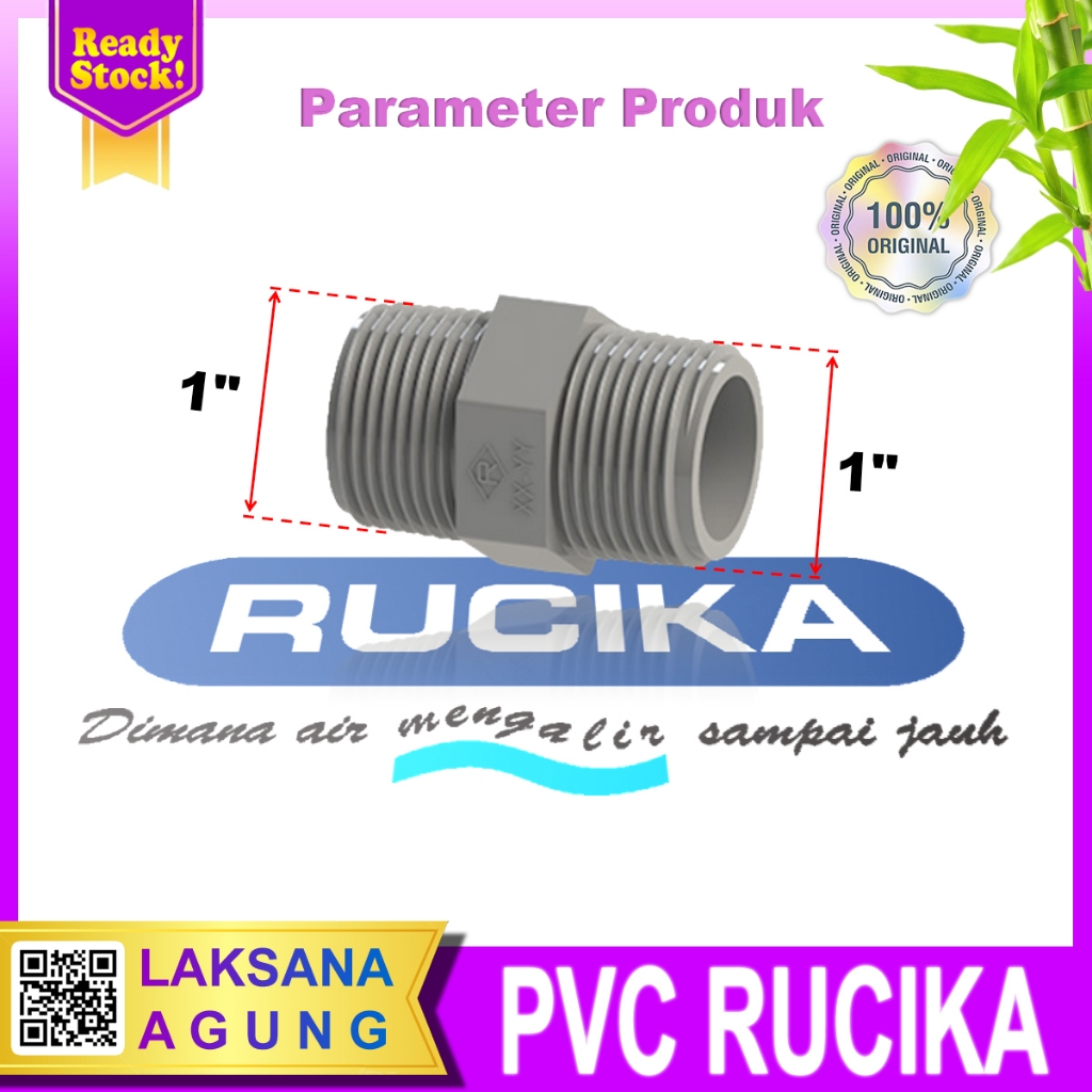 Double pvc 1 inch Rucika AW | Pvc Outer Thread Sok | Outer Thread ...