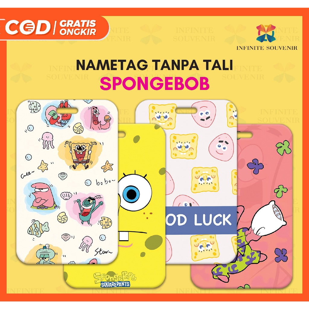 (N009) SPONGEBOB Nametag Without Strap / Patrick Card Holder / Mr. Crab ...