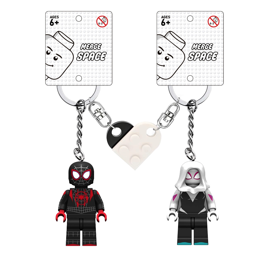 Merge Matching Lego Keychains Miles Morales & Gwen Stacy - Spiderman ...