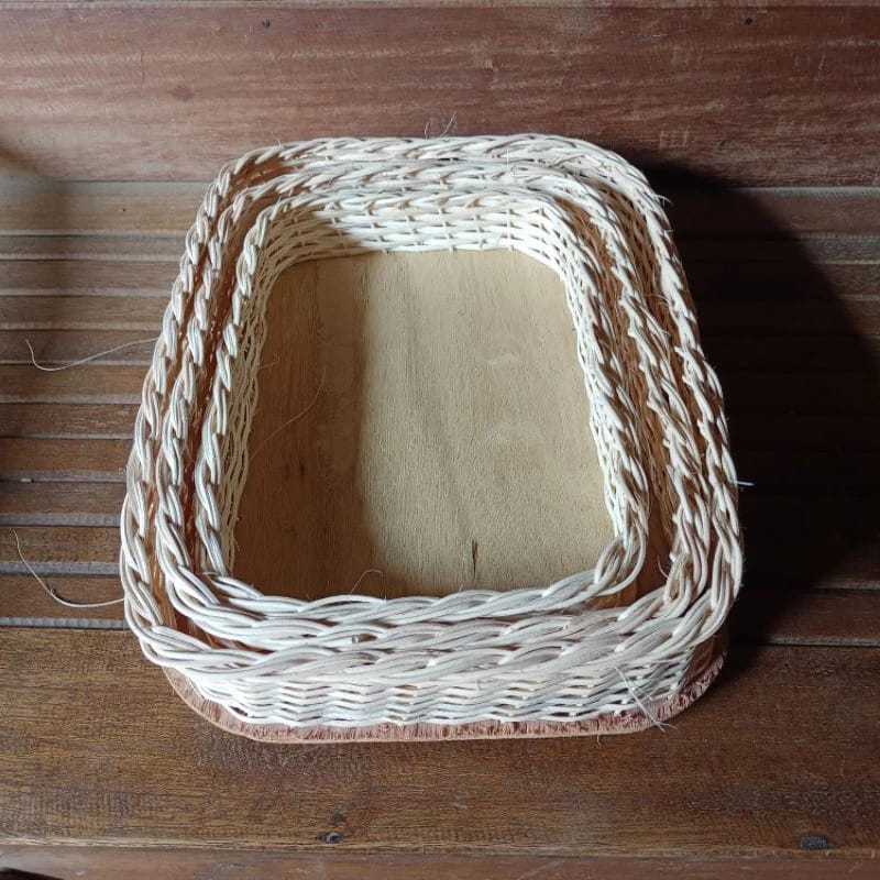 Eid!!! Rattan Parcel Basket Box One Set Of 3 Fruit Baskets Wedding ...