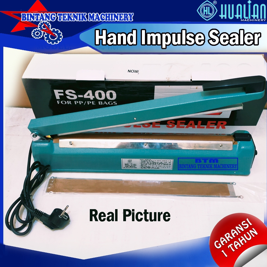 MESIN Hand Impulse sealer FS-400 plastic and aluminum foil packaging ...