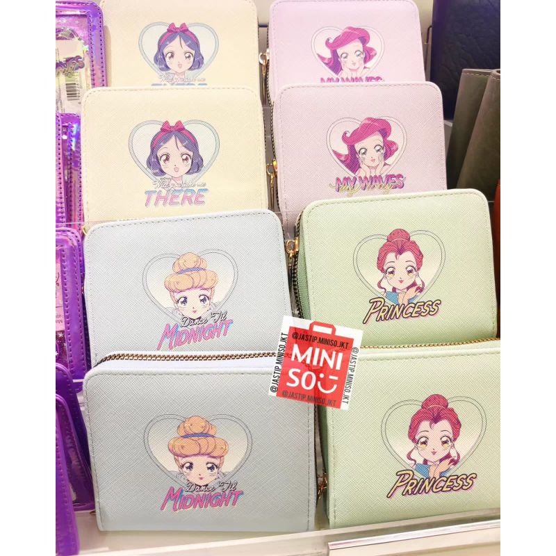 Miniso DISNEY Manga Princess Heart Shaped Wallet (sz.12x2x10cm ...