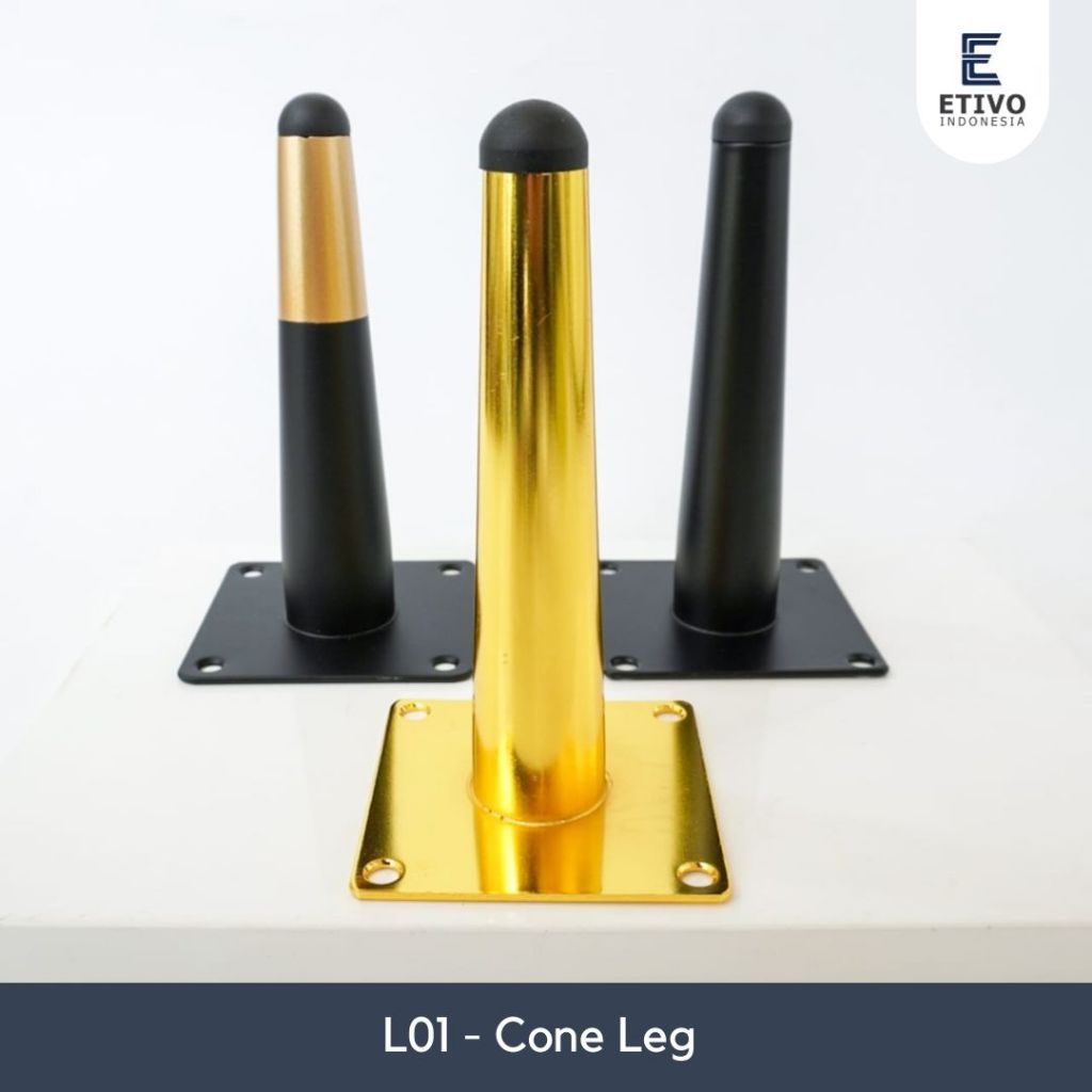 L01 Cone Leg Table Metal Sofa | Side Iron Table Legs | Gold Black ...