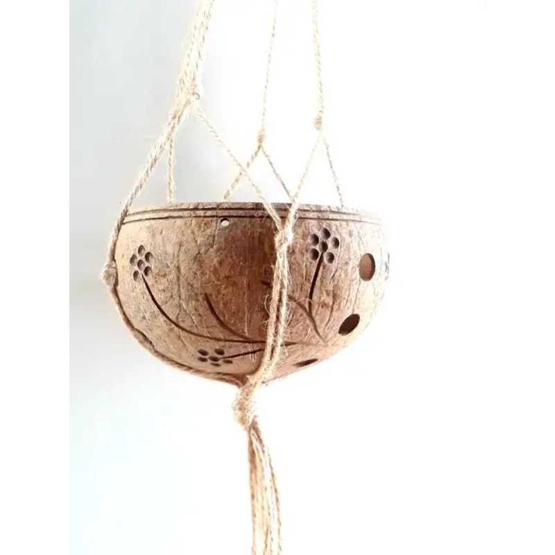 Flower pots, hanging pots, flower pots, unique flower pots, coconut ...