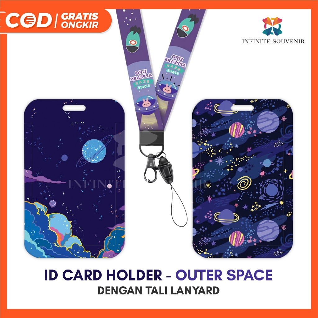 GANTUNGAN [N004] OUTER SPACE / Name Tag Card Holder Outer Space ...