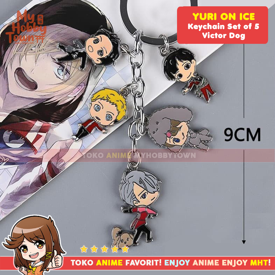 GANTUNGAN Yuri On Ice Charm Keychain Set Of 5: Victor Dog Ver. | Shopee ...
