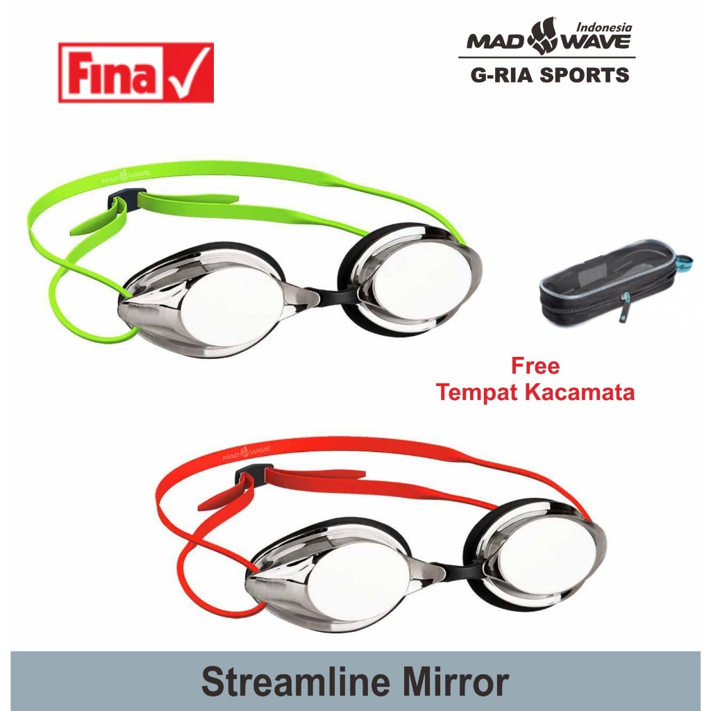 Original Mad Wave Swimming Goggles (Fstreamline Mirror & Rainbow Lenses ...