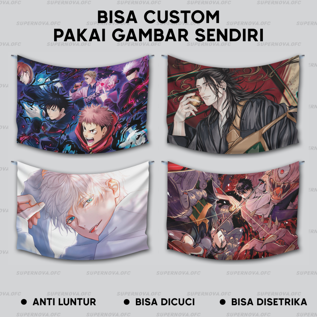 Poster Fabric TAPESTRY Flag ANIME JUJUTSU KAISEN GOJO SATORU GETTO ...