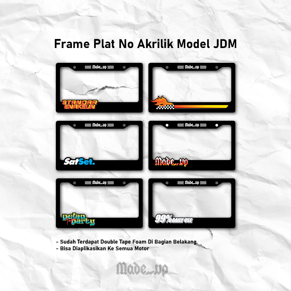 Jdm MODEL Acrylic Number Plate FRAME Can For All Motorcycles Can Be ...