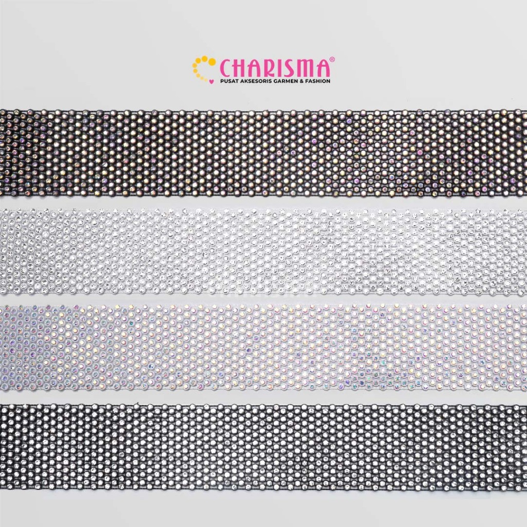 Charisma Application PAH - Diamond Rhinestone Ribbon Mesh/Price Per ...