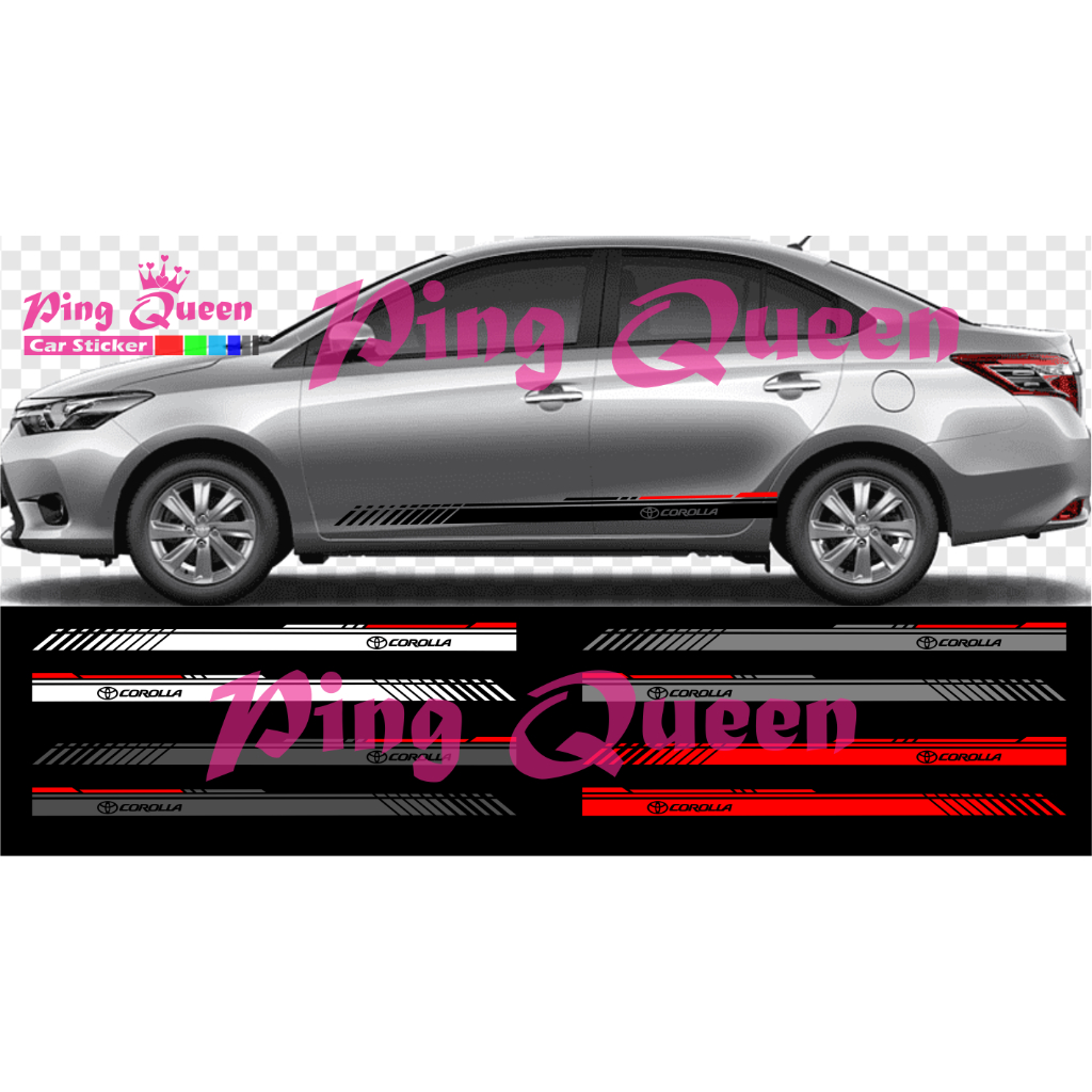 Toyota Corolla striping Car sticker list sticker | Shopee Malaysia