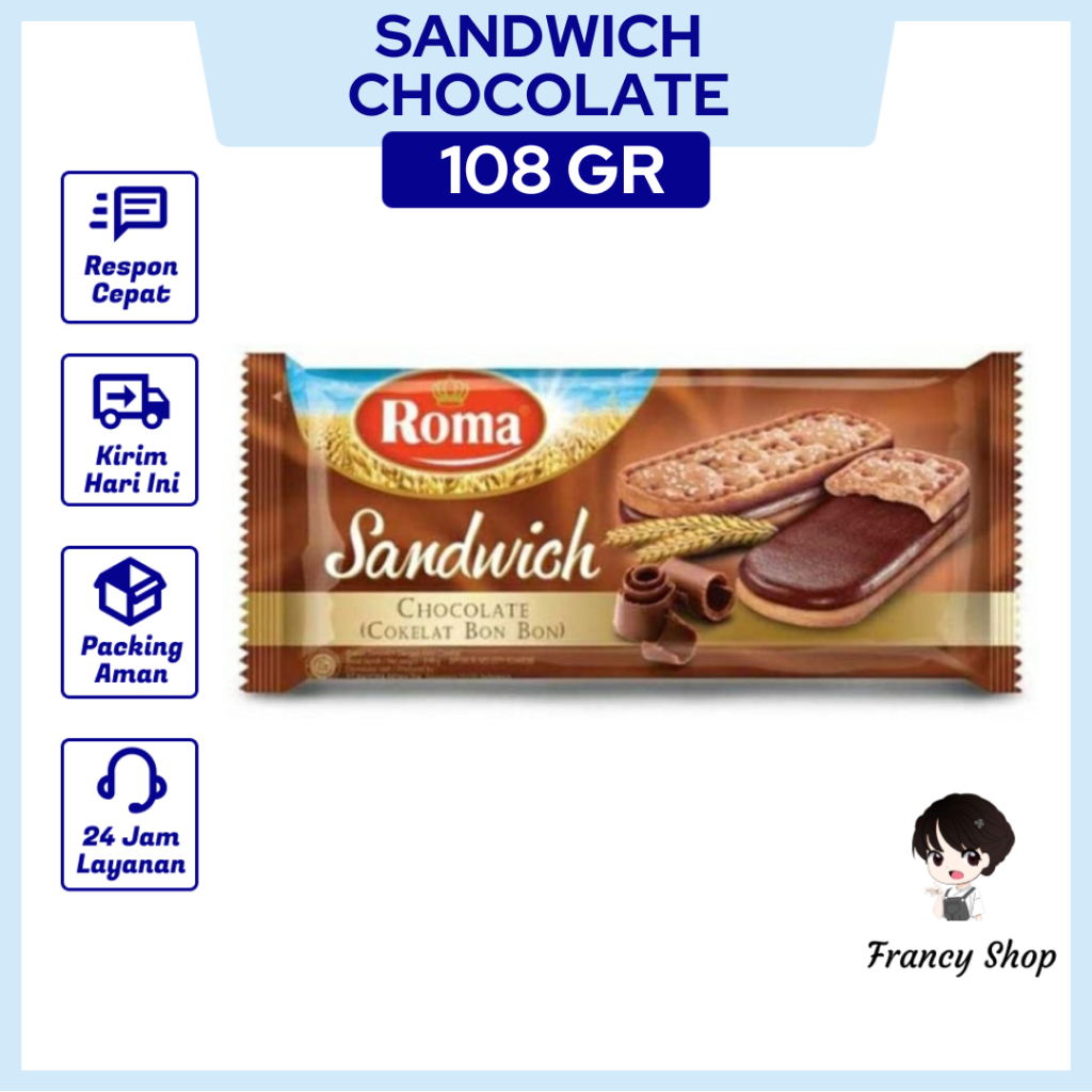 Roma Sandwich Chocolate Chocolate Sandwich Biscuits 108 Gr | Shopee ...