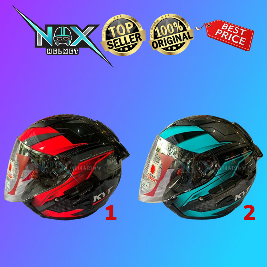 Kyt GALAXY Flat R Asymmetric Halfface Helmet (shipping 2kg) | Shopee ...