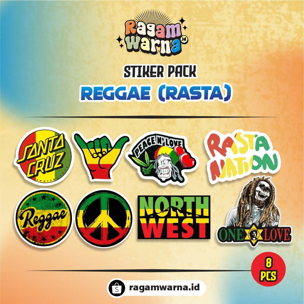 Reggae Rasta Bob Marley One Love Stickers (8pcs) | Shopee Malaysia