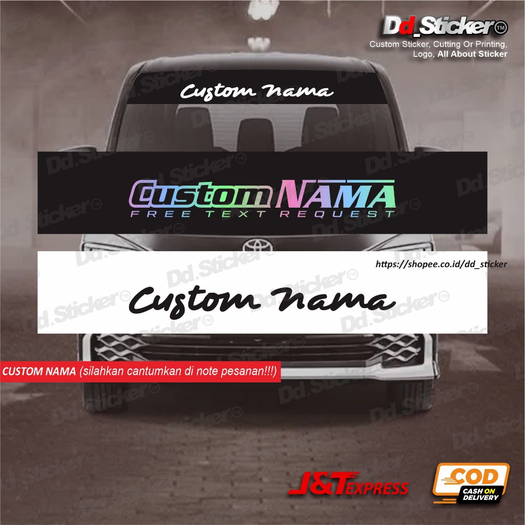 Custom NAME OF CAR WINDSHIELD PONY CUSTOM TEXT CAR WINDSHIELD STICKER ...