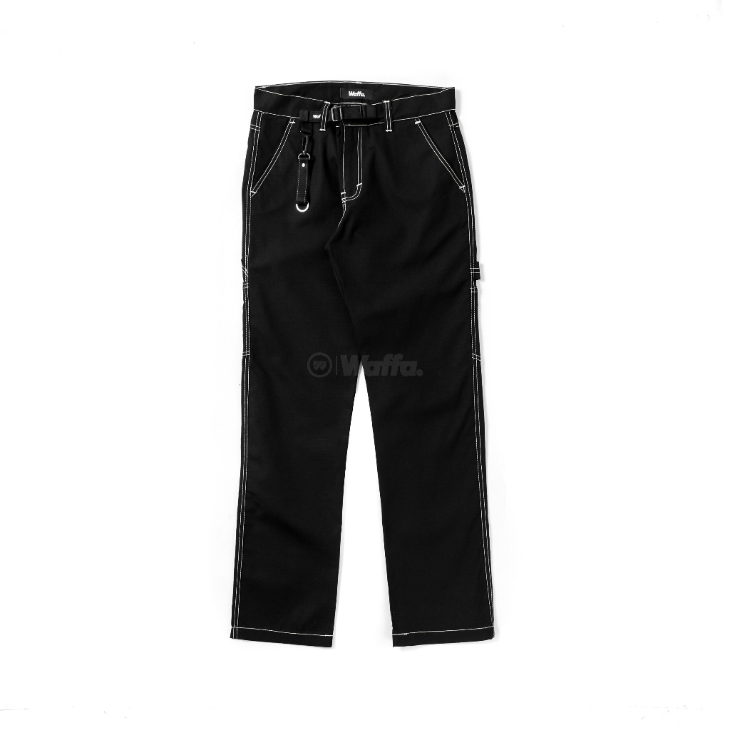 Waffa Carpenter Pants Ripstop Black Clinton Slim Straight Cutting ...