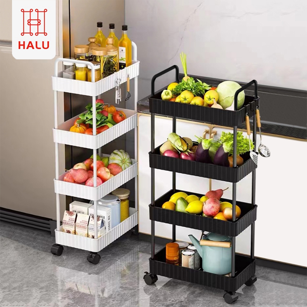 Halu Kitchen Shelf Multipurpose Trolley Rack Toilet Rack Push Rack ...