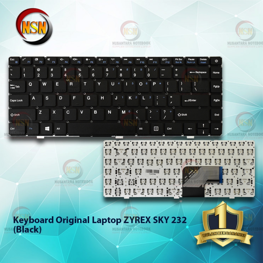 Original ZYREX SKY 232 Laptop Keyboard (Black) | Shopee Malaysia