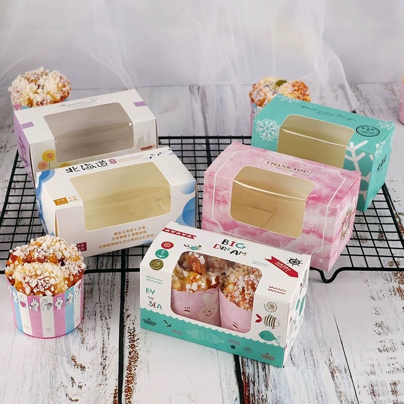 Cake snack Box / Korean BROWNIES Box / snack Box Box / brownie cake Box ...