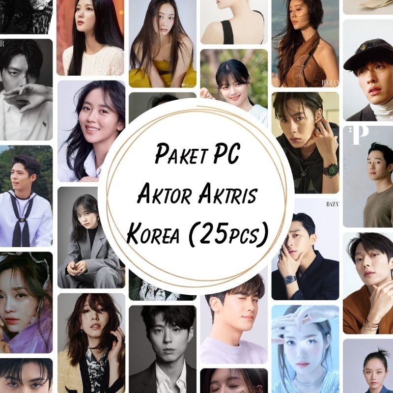 (Fill 25pcs) Korean Actor Actor Photocard Package Kim Soo Hyun Kim Jiwon Han So Hee Lee Minho ...