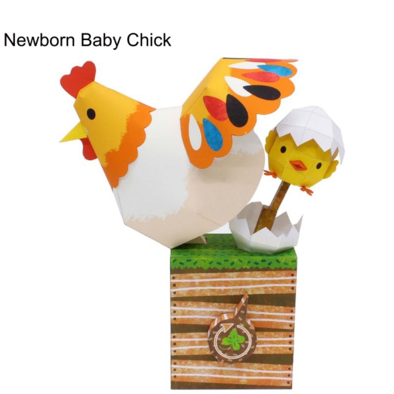 Moving chicken toy papercraft pattern sheet (CP-AgA25) | Shopee Malaysia