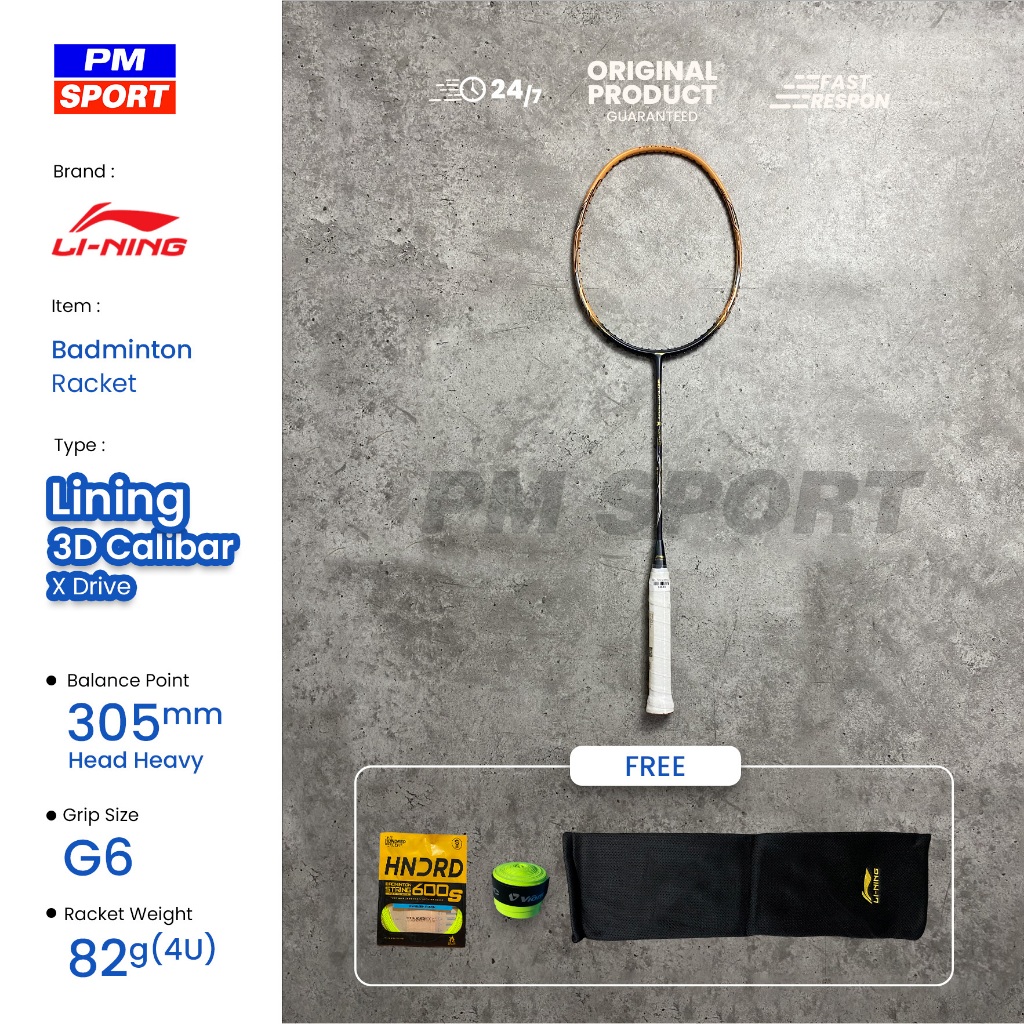 Badminton Racket/BADMINTON LINING 3D CALIBAR X DRIVE ORIGINAL | Shopee ...