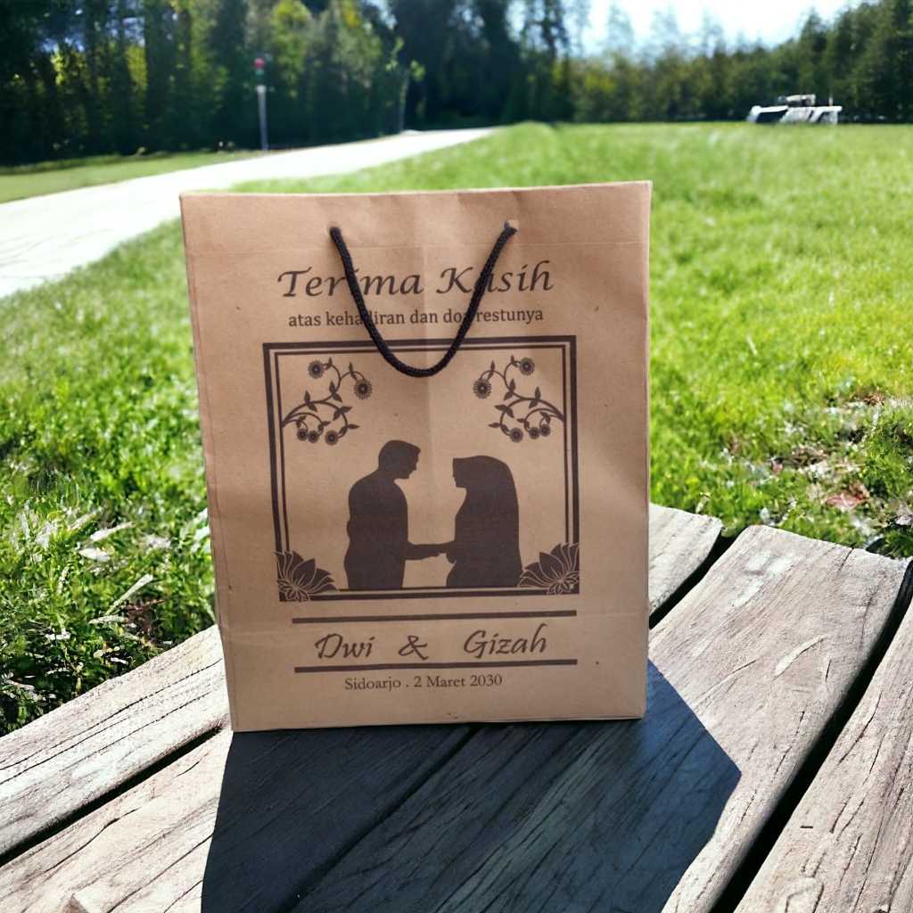 [Contains 12] screen-printed paper bags with writing or logo images ...