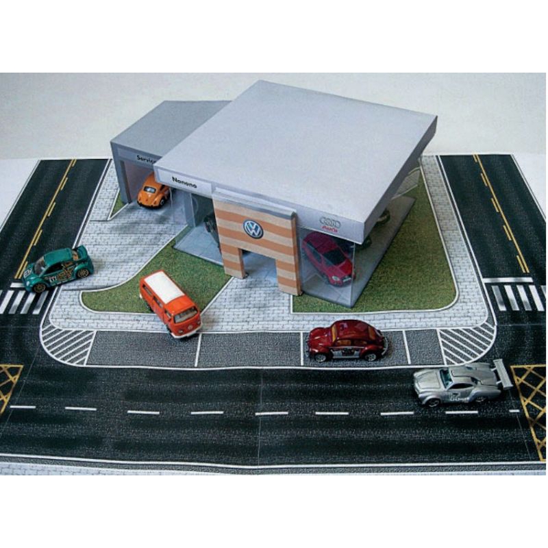 Vw Audi 64 Scale diorama dealer papercraft Pattern Sheet (PM-A1 ...