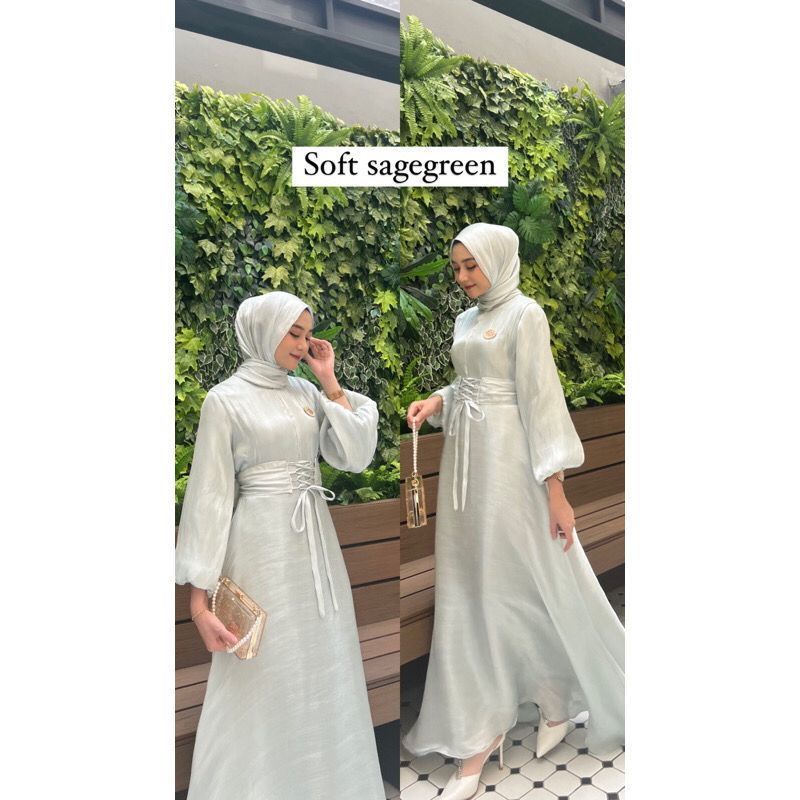 Anyya satin women's Dress, free zipper, the latest Korean Muslim women ...