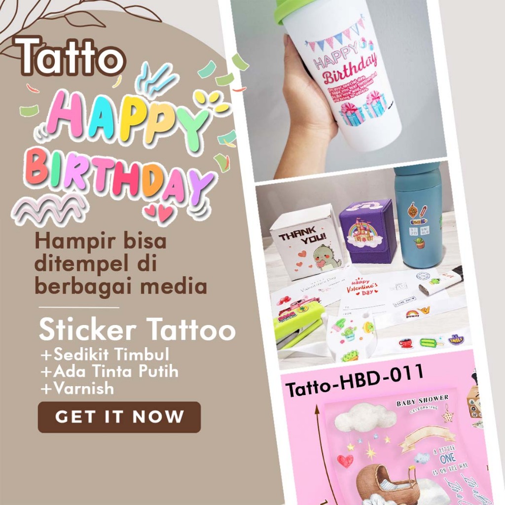 Sticker UV tattoo Sticker HBD Happy Birthday To You Birth Hampers ...