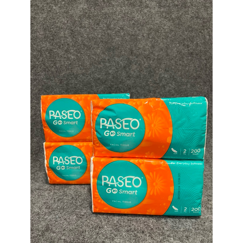 Paseo Facial Tissue Go Smart 1 Pack (4Pcs x 200 sheets x 2ply) | Shopee ...