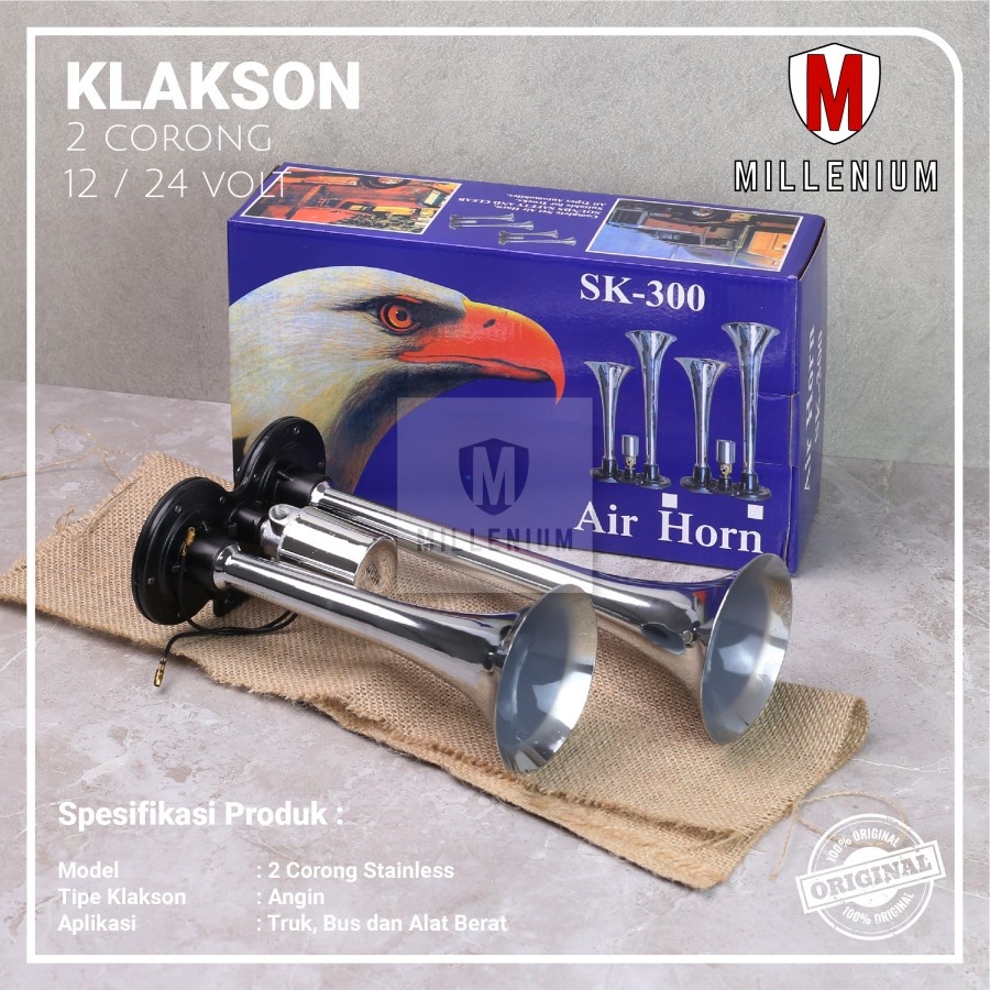 Horn 2 Terompe Wind Car Bus Truck Container 2 Funnel 12v/24v Universal ...