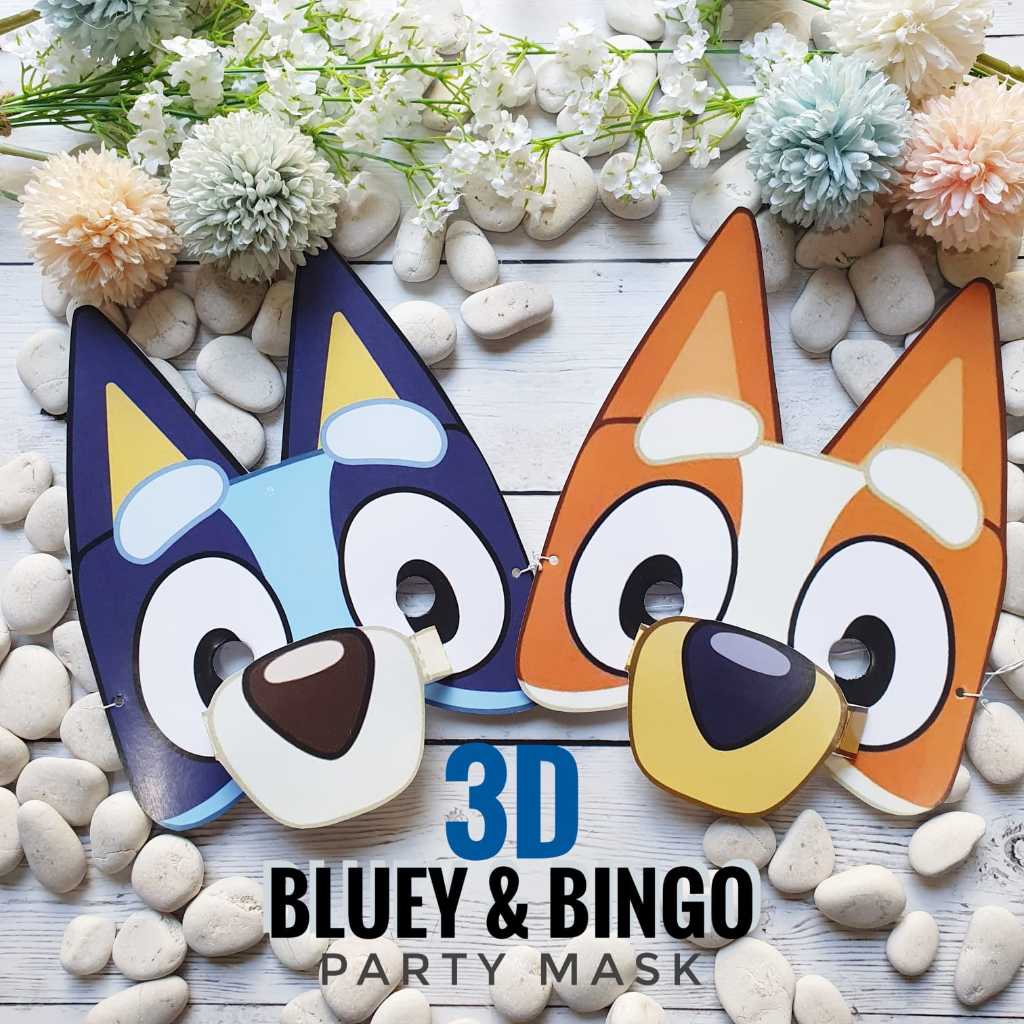 Bluey Party Mask Birthday Mask Birthday Accessories Props Bingo ...