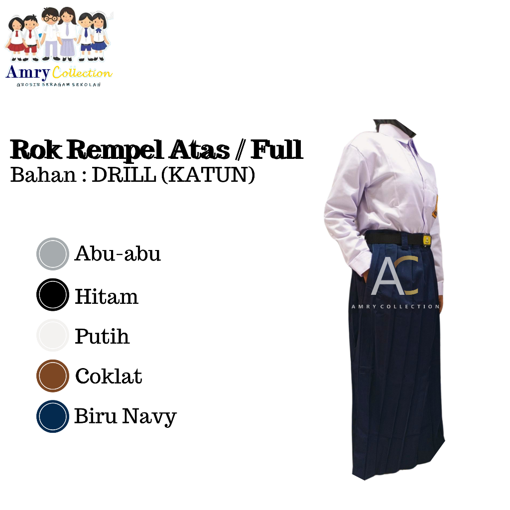 Junior High School Skirt Long Rempel Skirt Full Middle School School ...